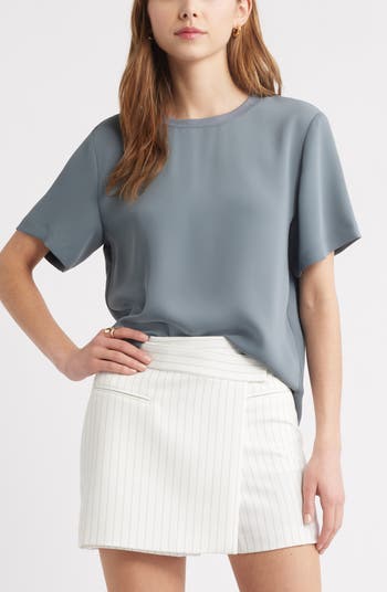Open Edit Matte Satin Tee | Nordstrom