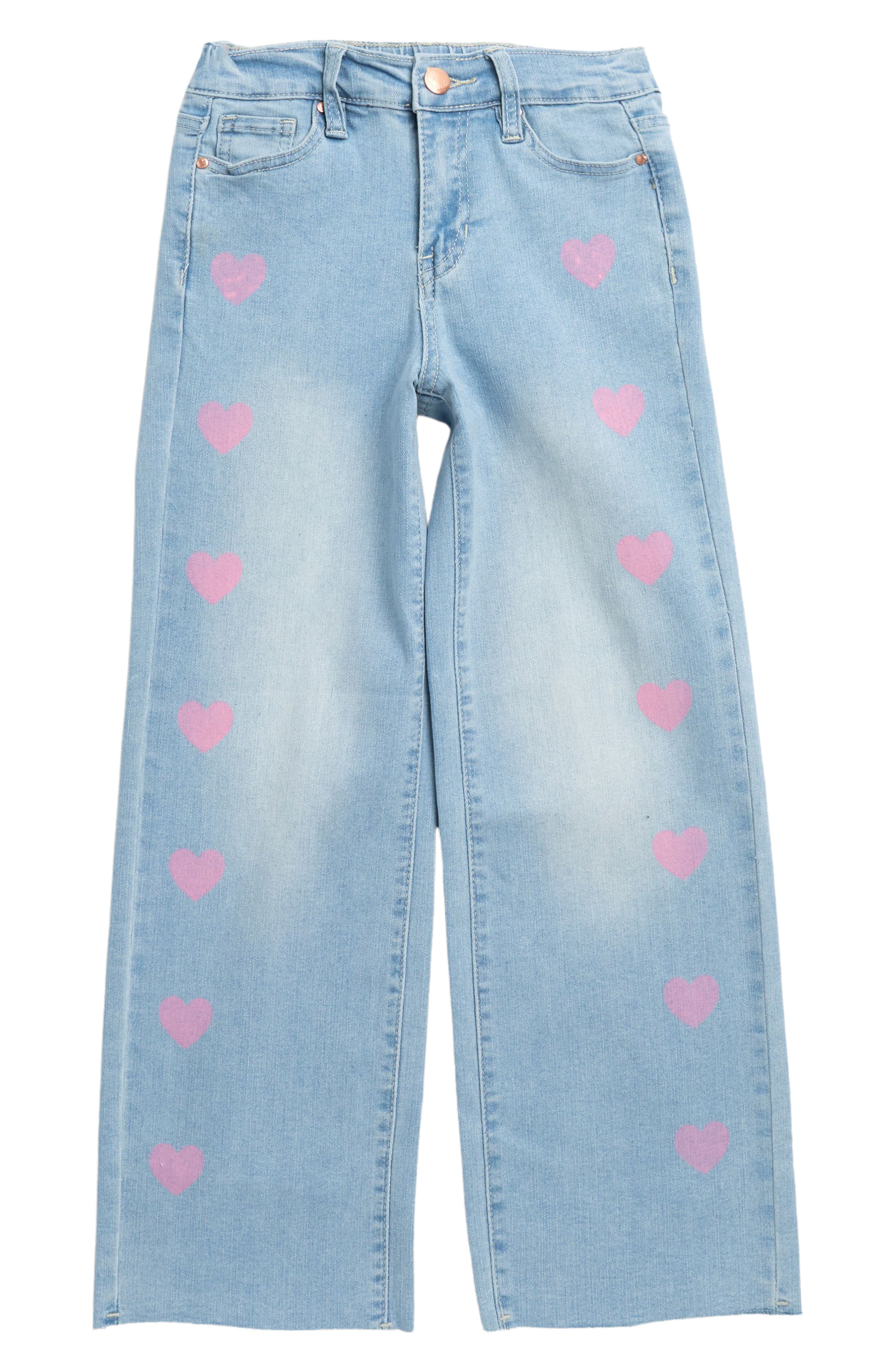 YMI Kids' Heart Print Wide Leg Jeans | Nordstromrack