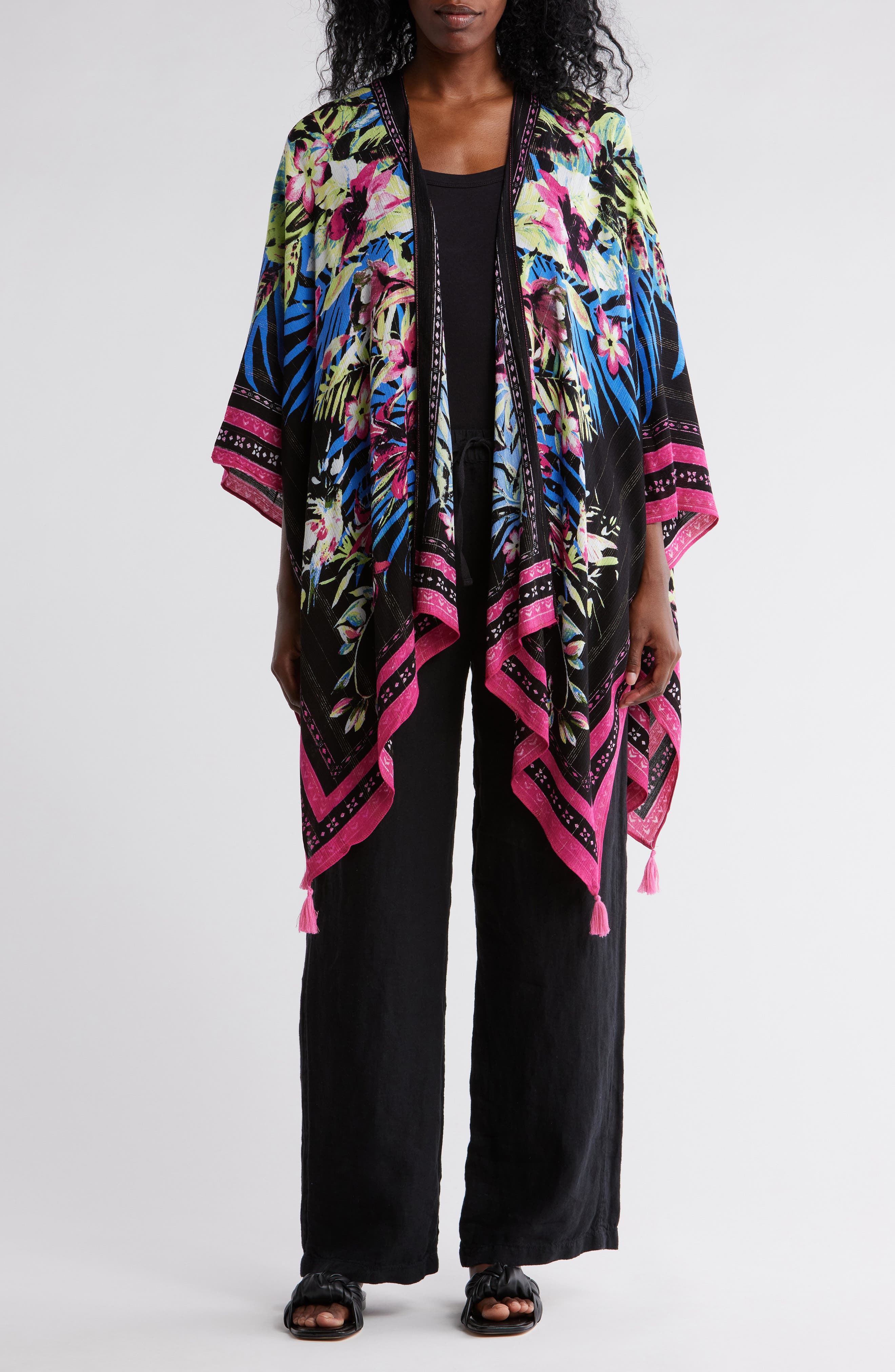 Vince Camuto Exotic Blooms Crinkle Topper | Nordstromrack