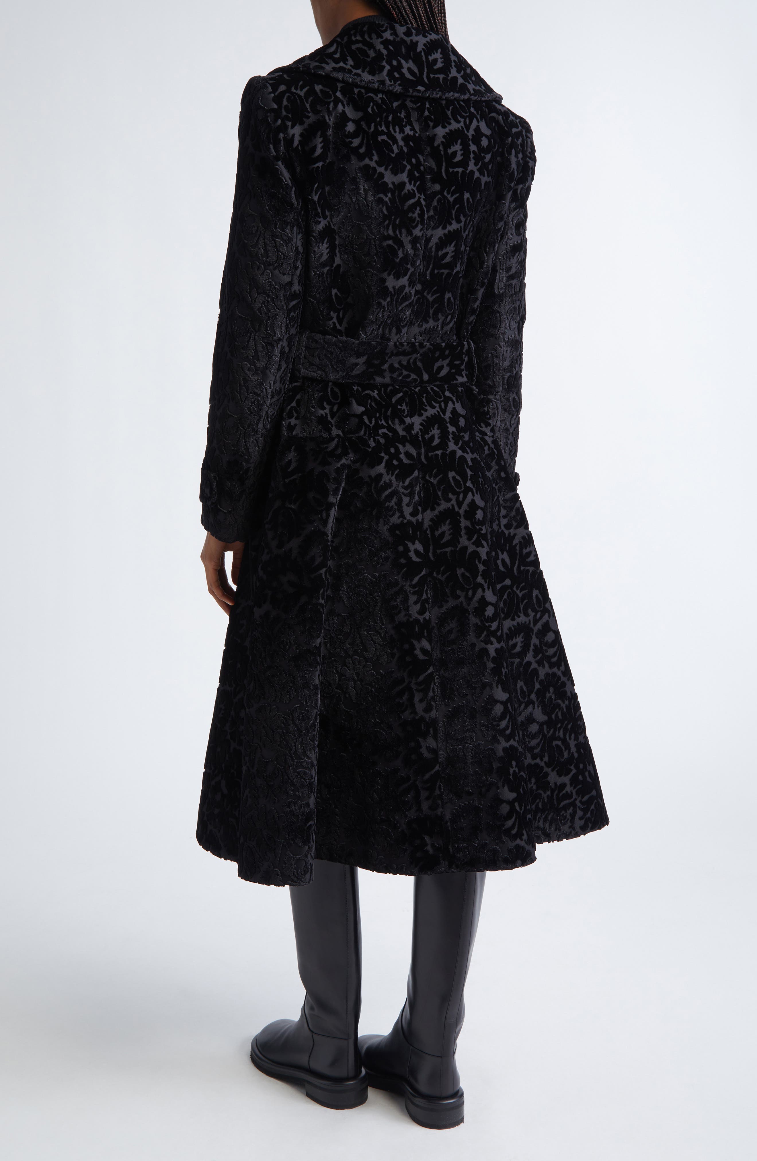 Burberry Belted Baroque Velvet Trench Coat | Nordstrom