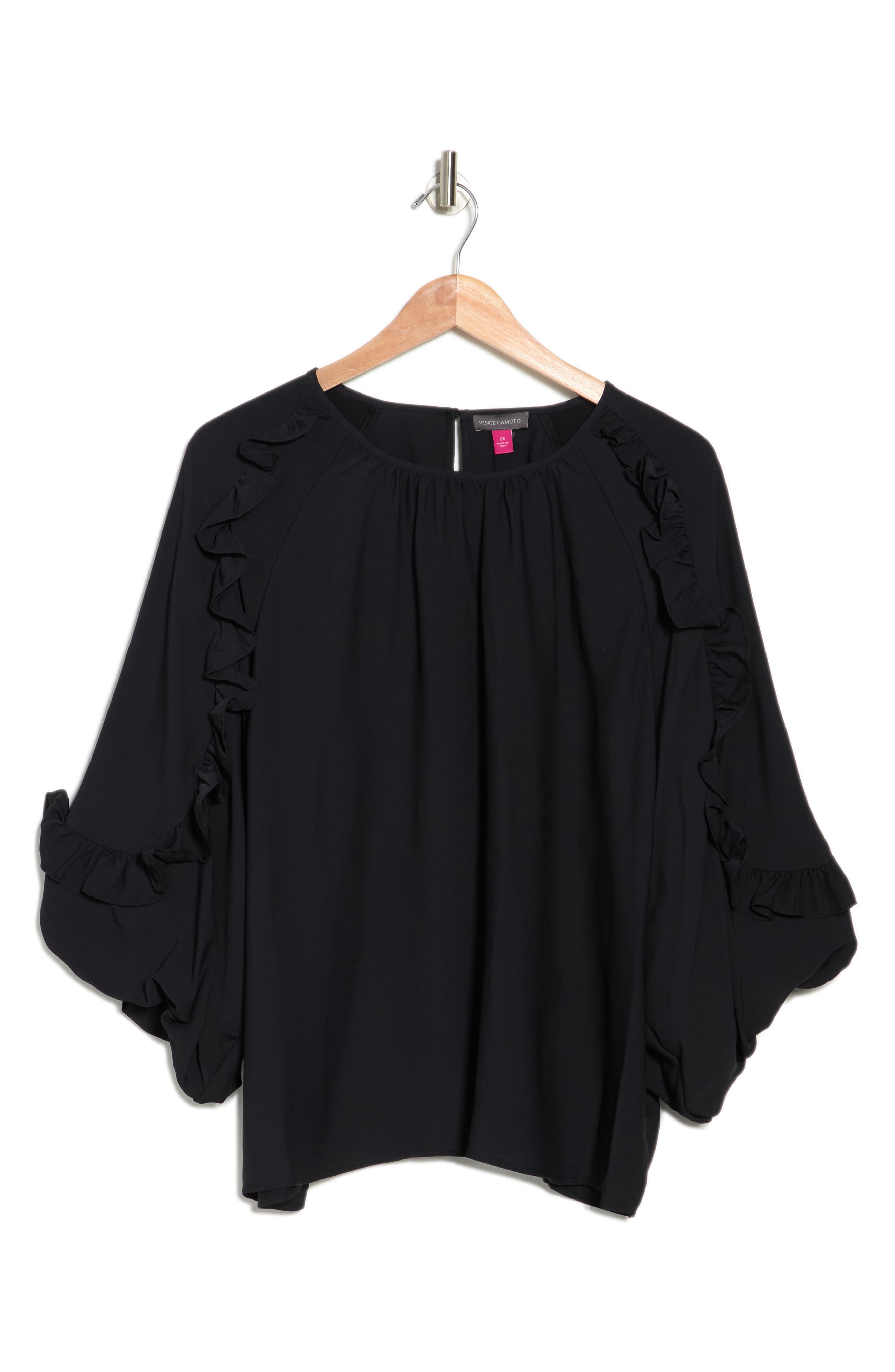 Vince Camuto Ruffle Sleeve Crêpe de Chine Blouse | Nordstromrack