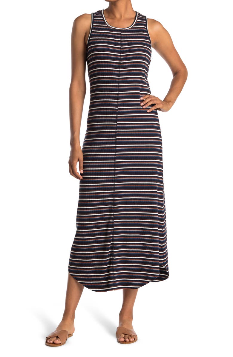 STITCHDROP Stripe Sleeveless Rib Knit Maxi Dress | Nordstromrack