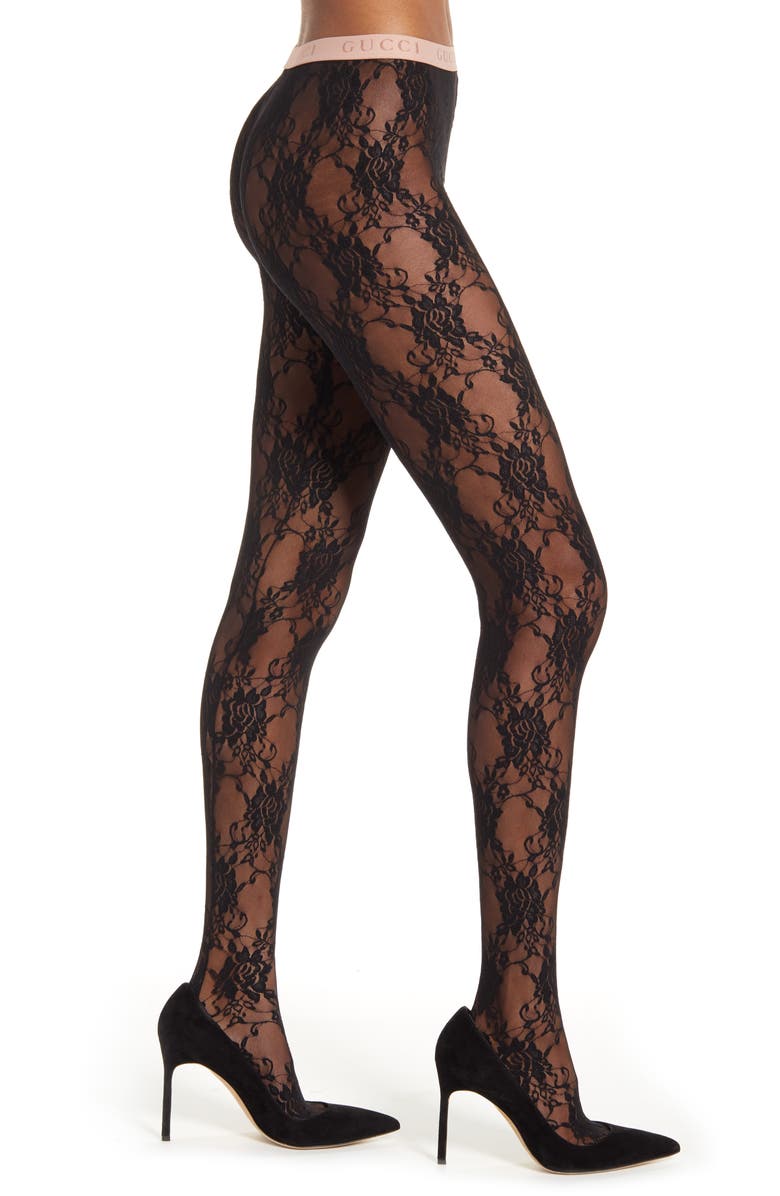 Gucci Floral Lace Sheer Tights | Nordstrom