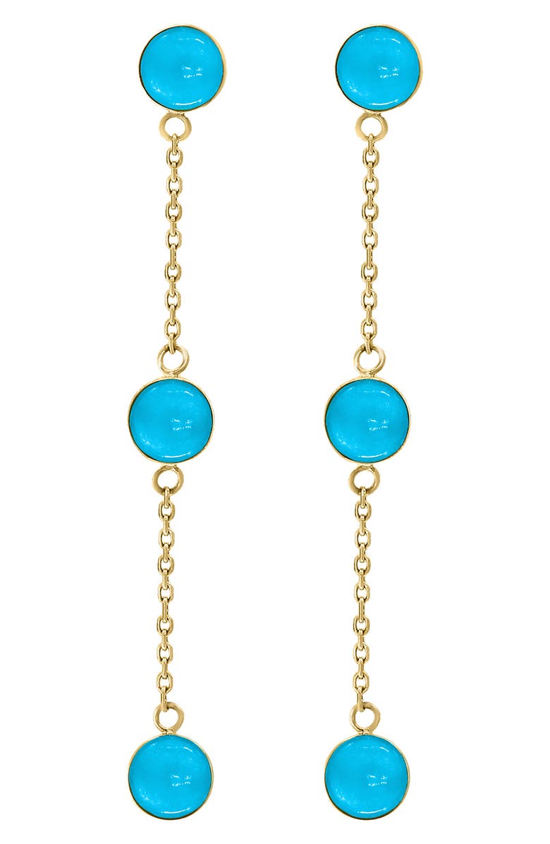 EFFY 14K Yellow Gold Turquoise Linear Drop Earrings | Nordstromrack