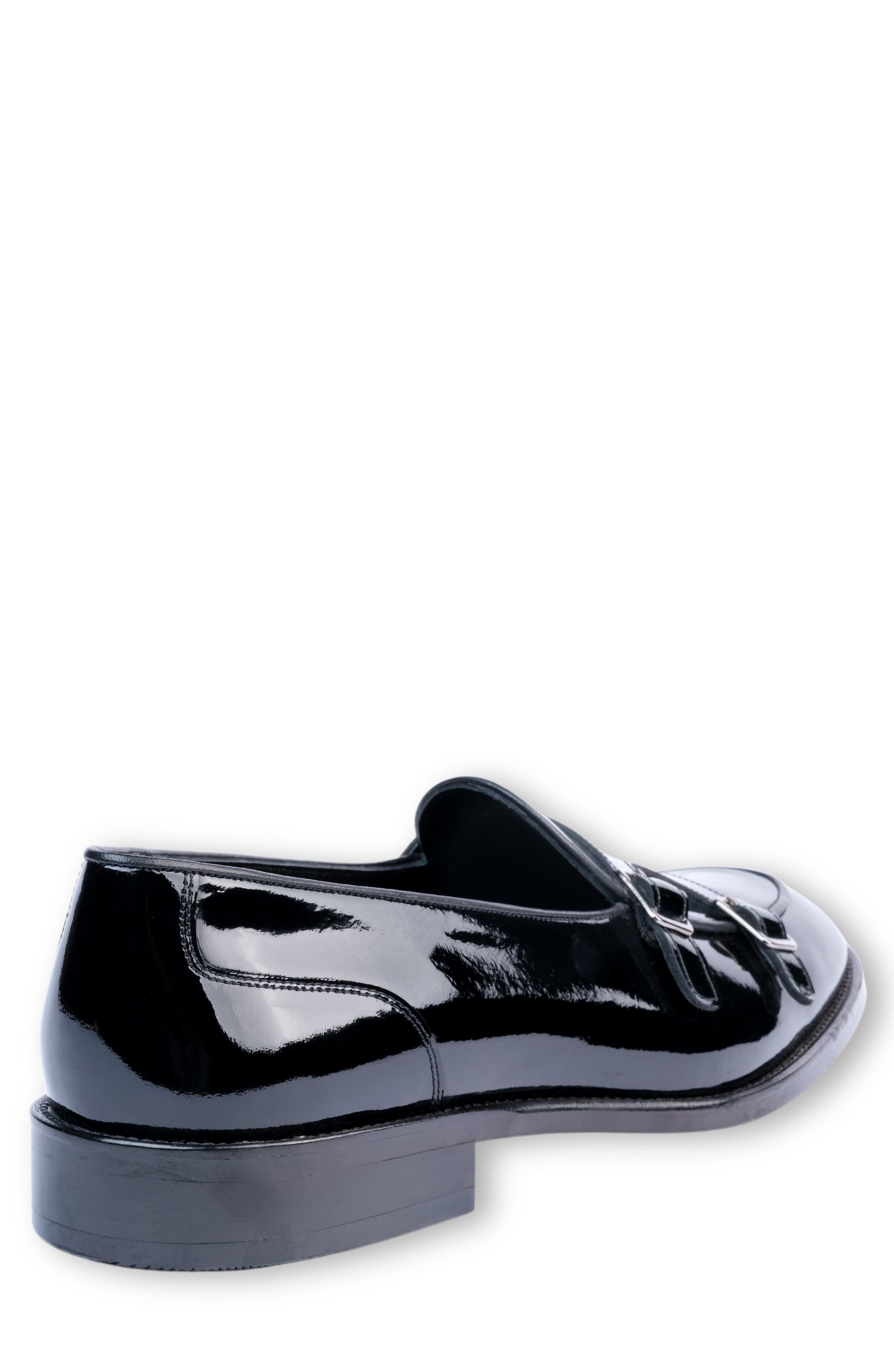 VELLAPAIS Onyx Double Monk Strap Patent Leather Loafer (Men ...