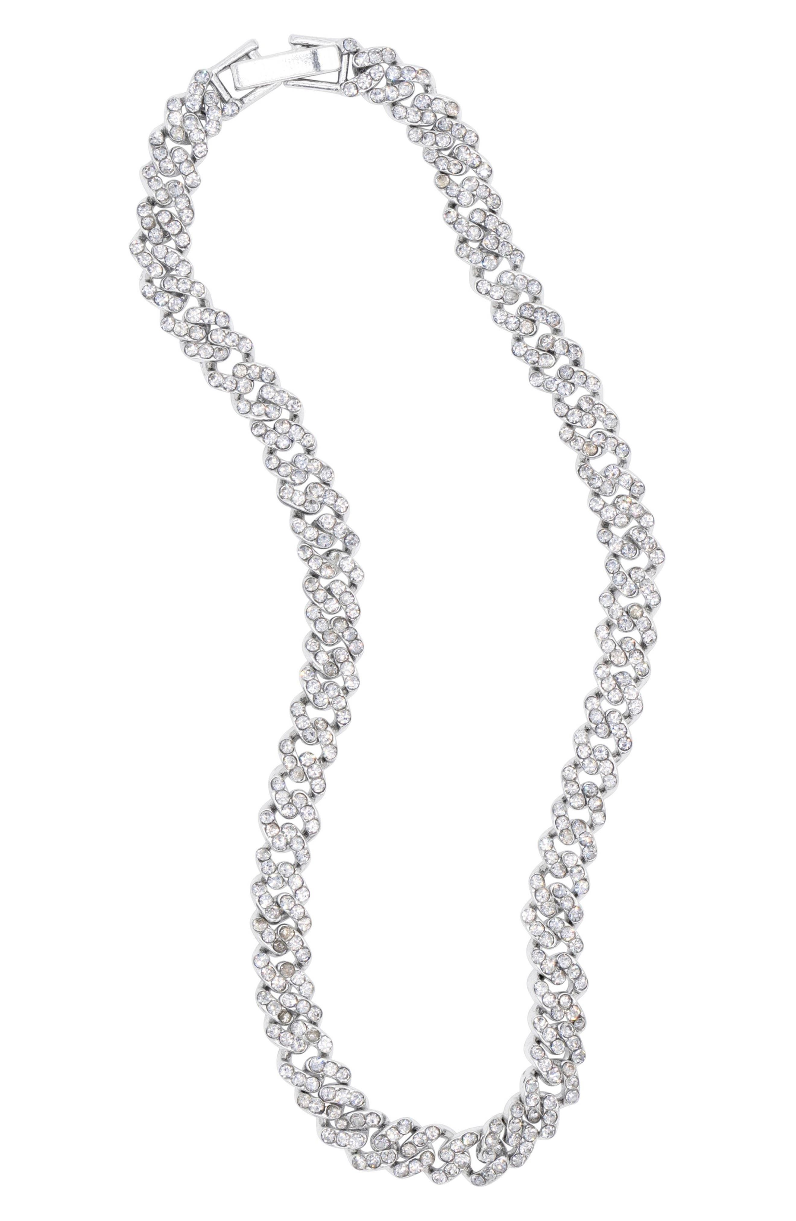 Adornia Crystal Pavé Curb Link Chain Anklet | Nordstromrack
