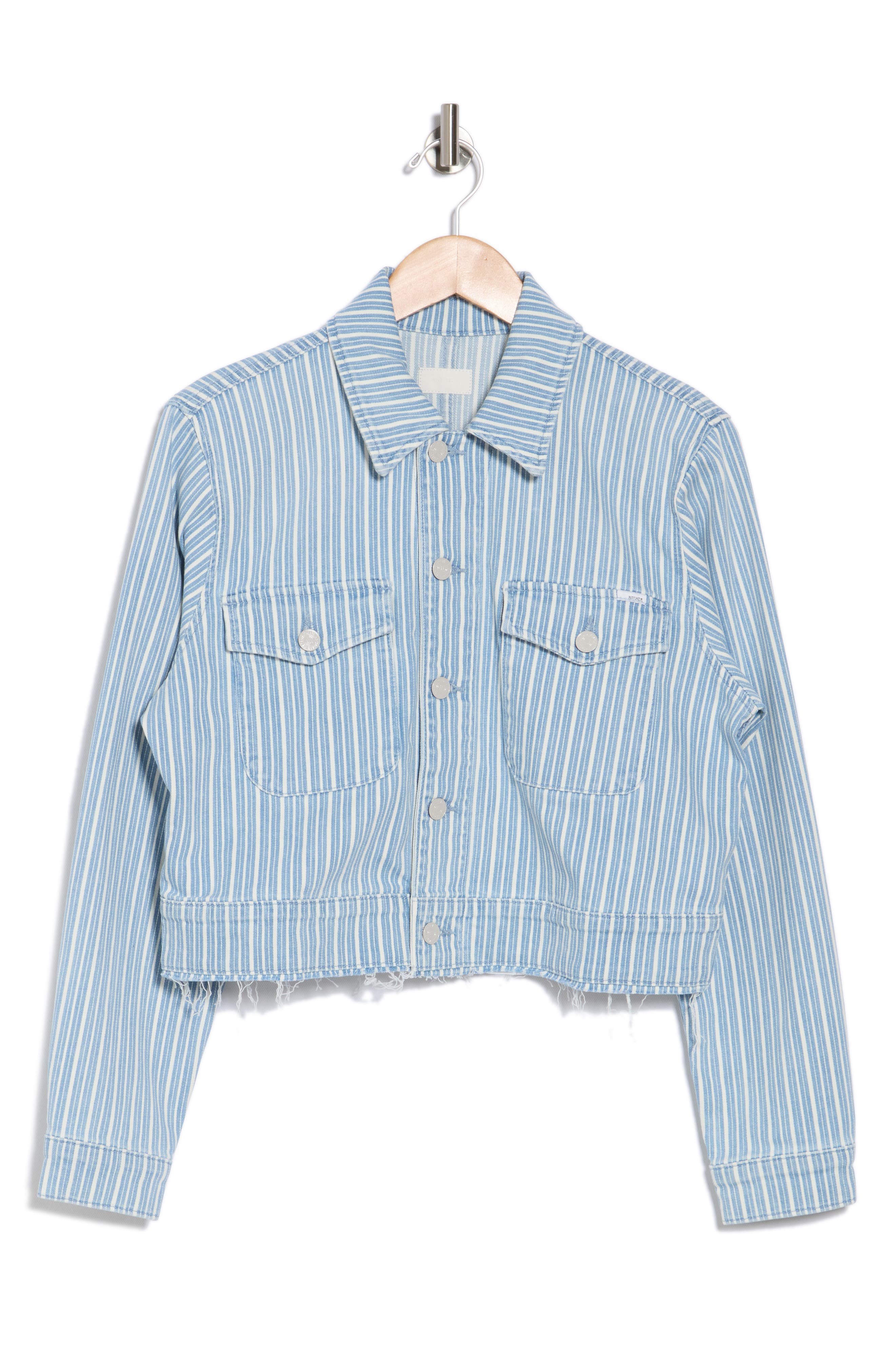 MOTHER The Crop Stripe Denim Jacket | Nordstromrack