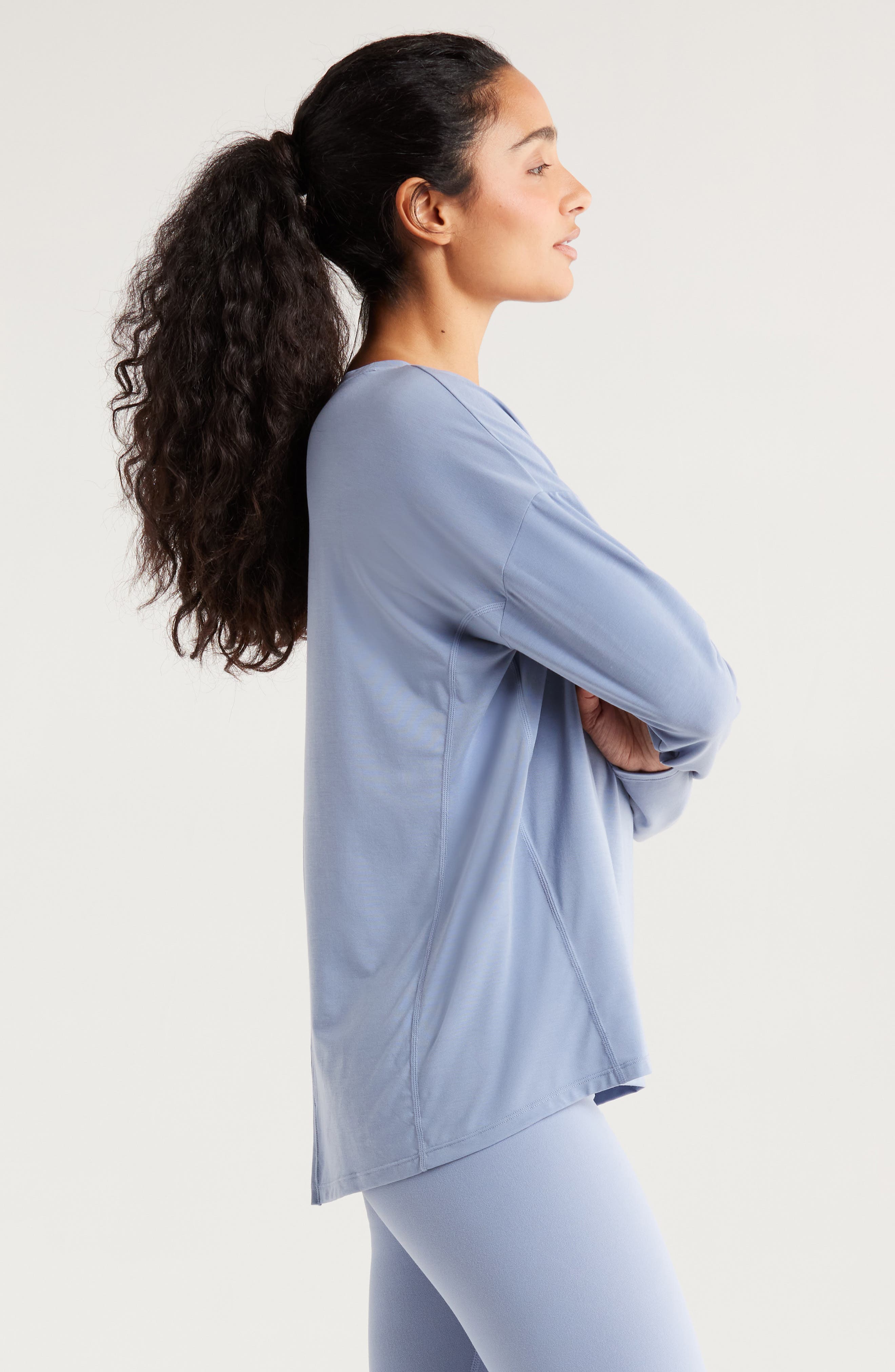 Breathe Long Sleeve Split Back T-Shirt (Women) | Nordstromrack