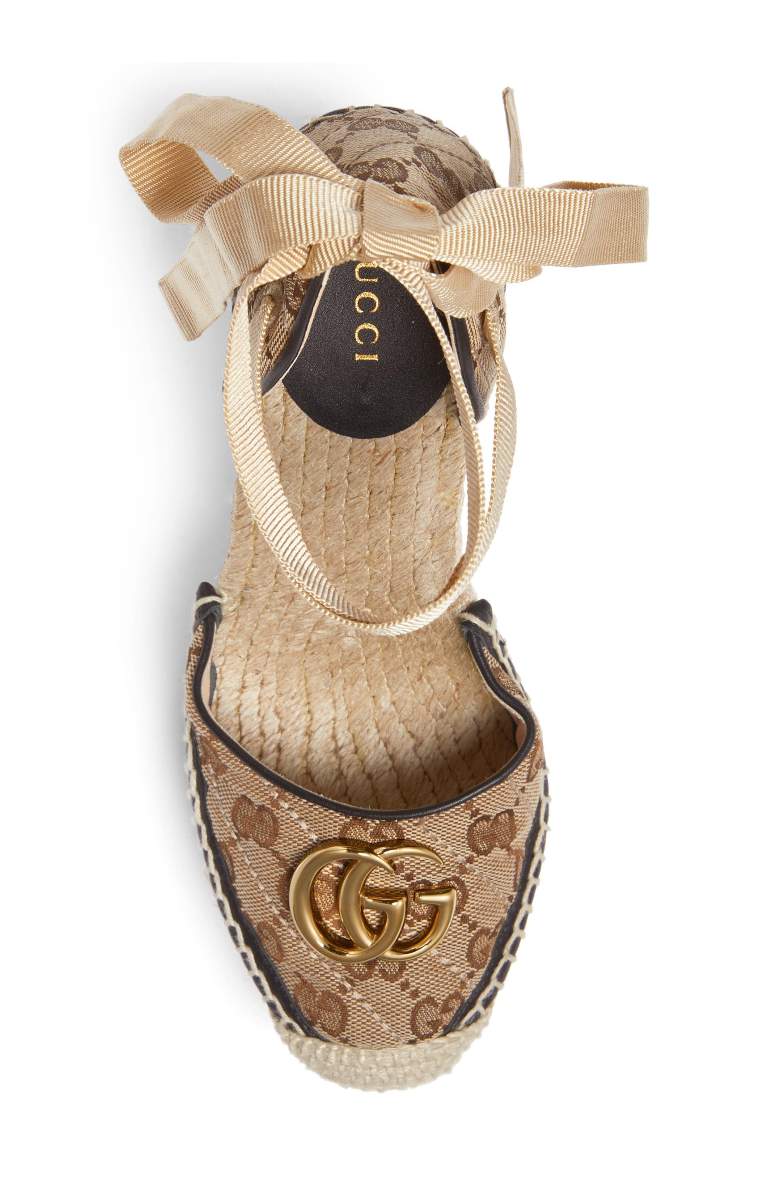 Gucci Pilar GG Ankle Tie Espadrille Platform Wedge (Women) | Nordstrom