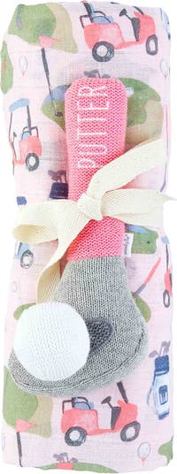Mud Pie Golf Swaddle & Rattle Set | Nordstrom
