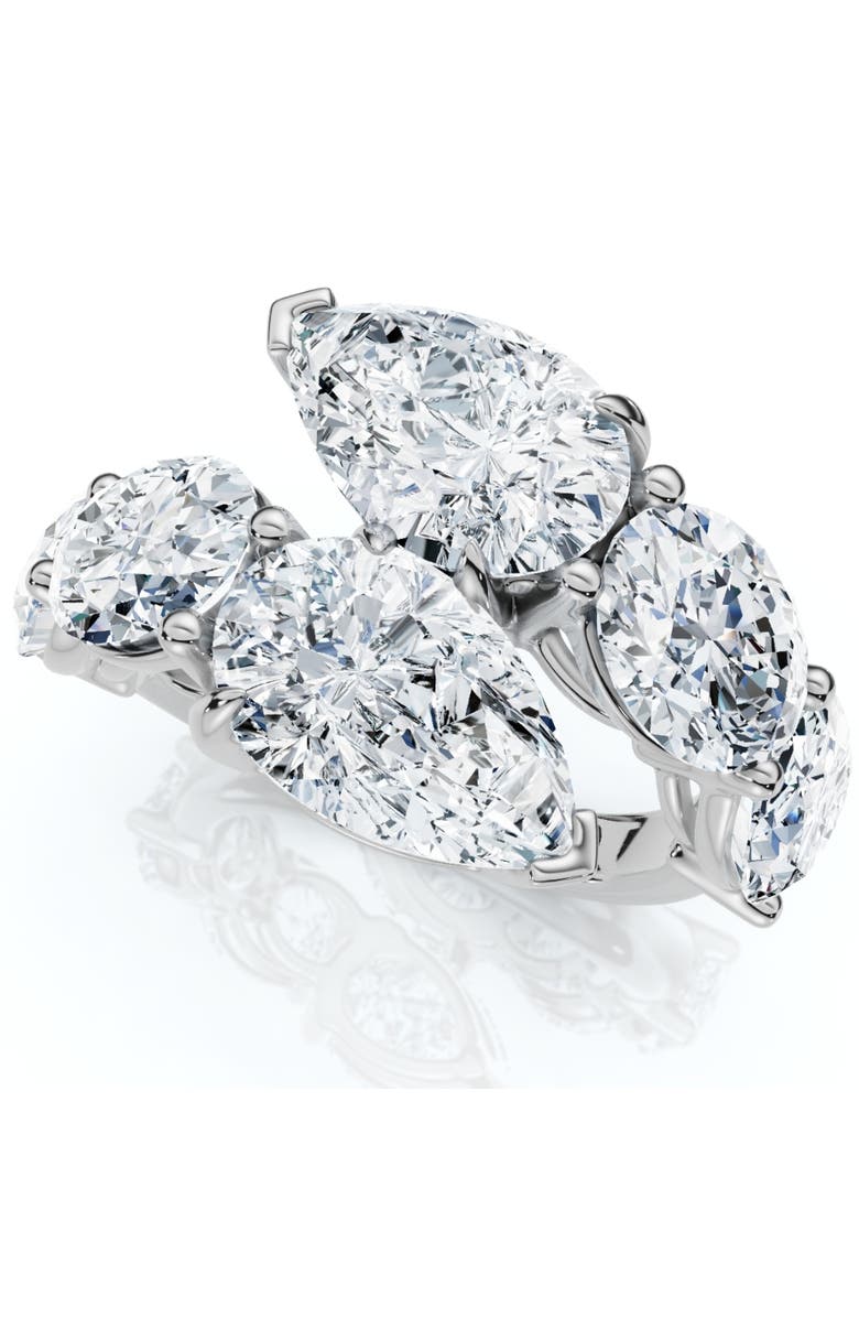 Bliss Diamond 7.10Ct Pear & Oval Shape Bypass Ring Gold Lab Grown ...
