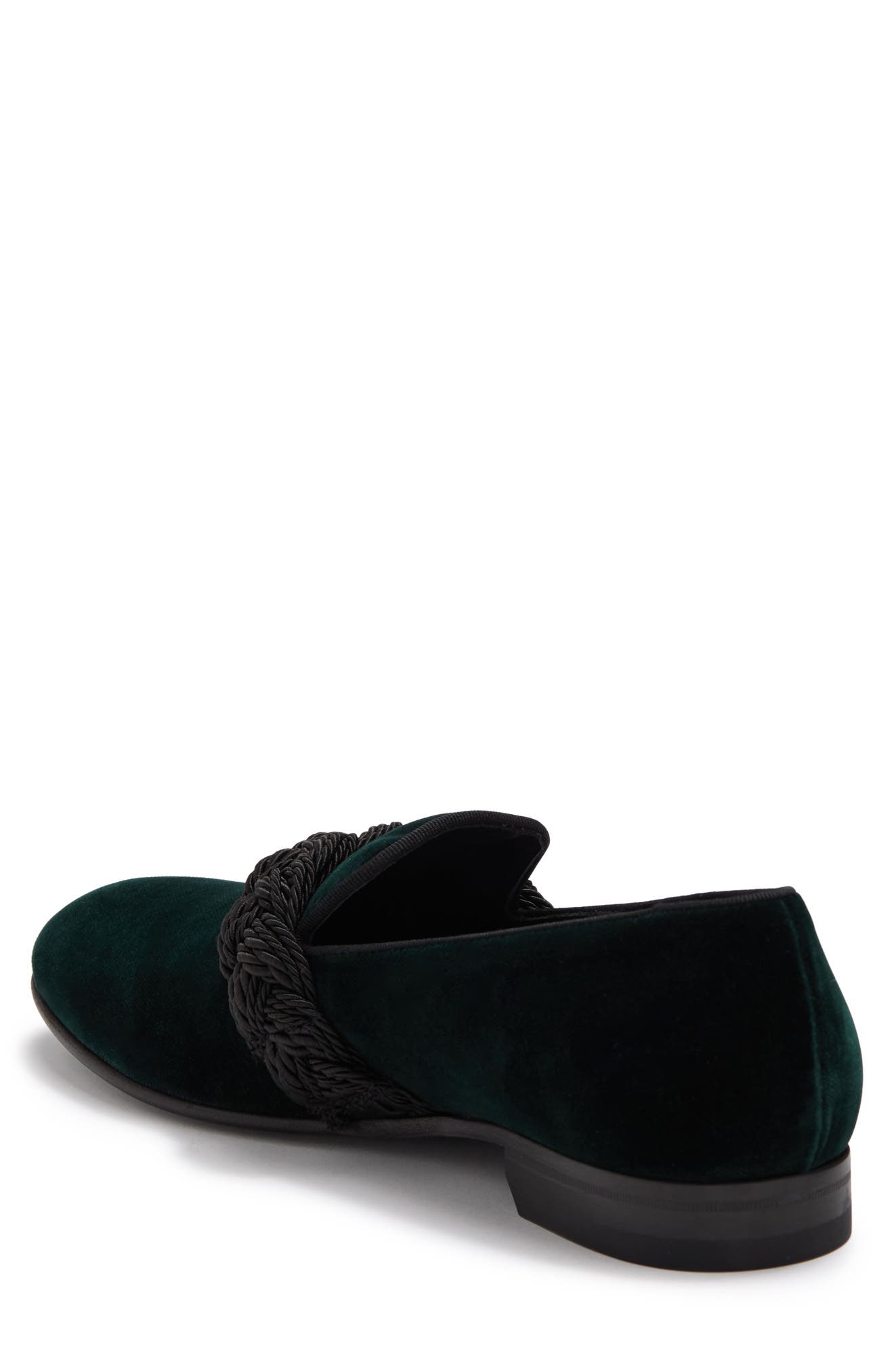 Balmain Bottle Green Velvet Loafer | Nordstromrack