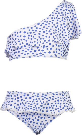 Snapper Rock Cheetah Asymmetrical Flounce 2-Piece Swimsuit | Nordstrom
