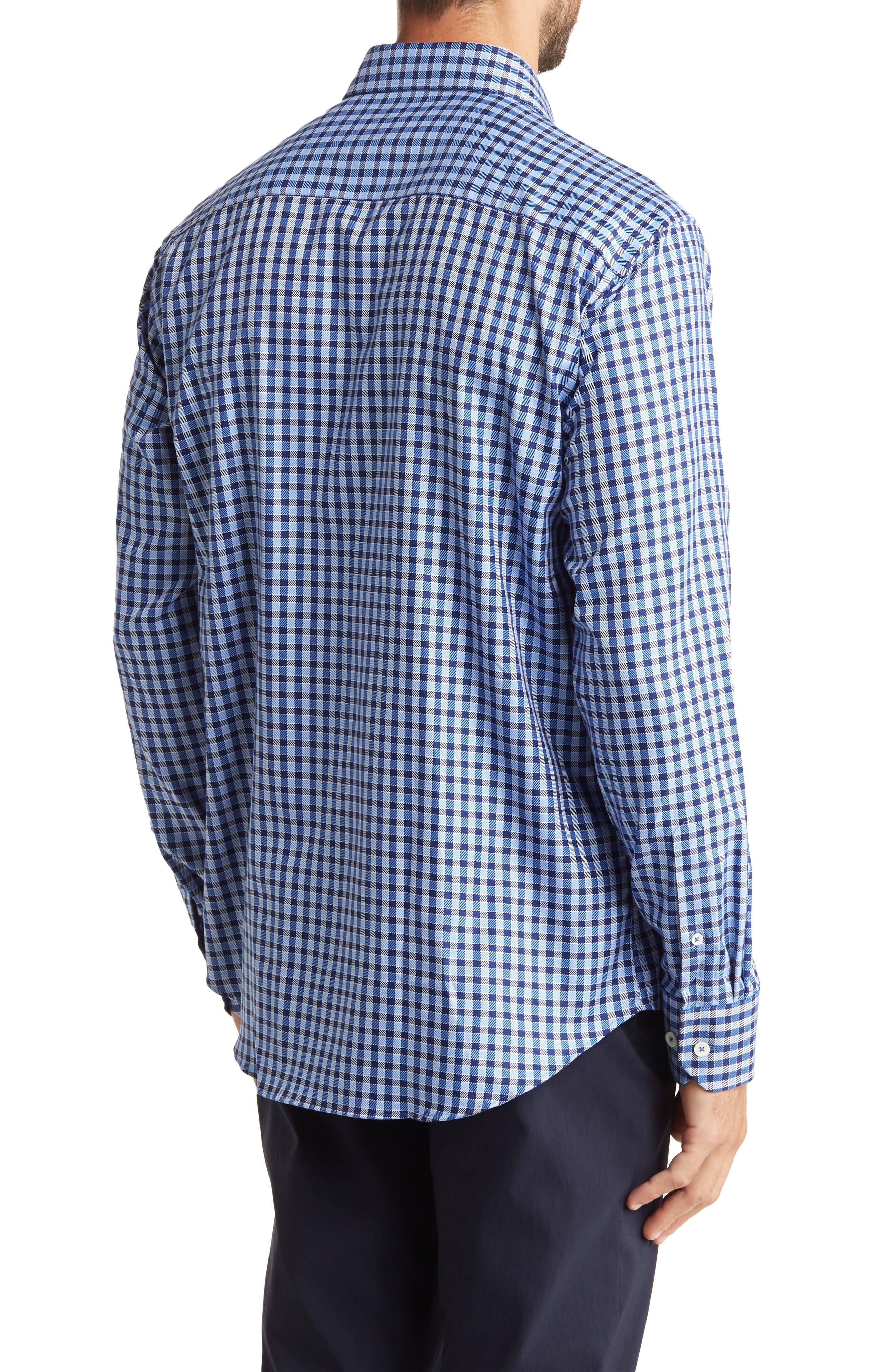 Bugatchi Shaped Fit Long Sleeve Check Print Button-Up Shirt | Nordstromrack