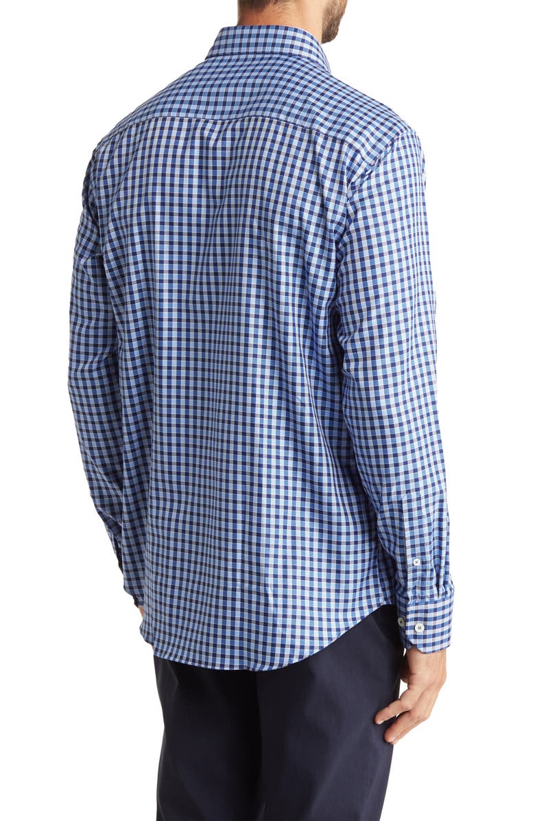 Bugatchi Shaped Fit Long Sleeve Check Print Button-Up Shirt | Nordstromrack