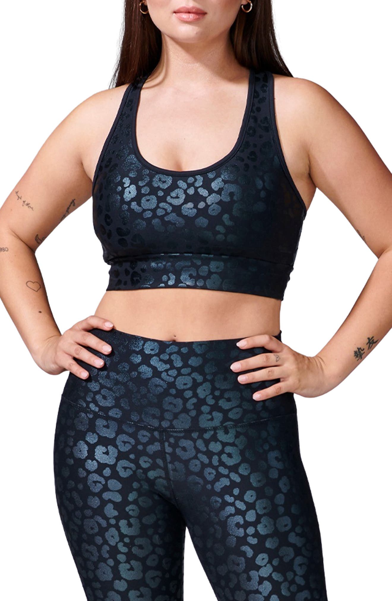 ELECTRIC YOGA Independence Leopard Design Sports Bra | Nordstromrack