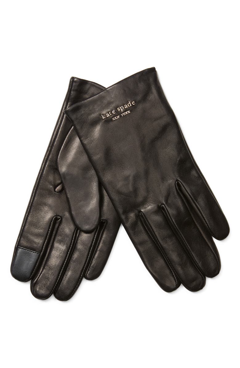Kate Spade New York floating logo leather gloves | Nordstromrack