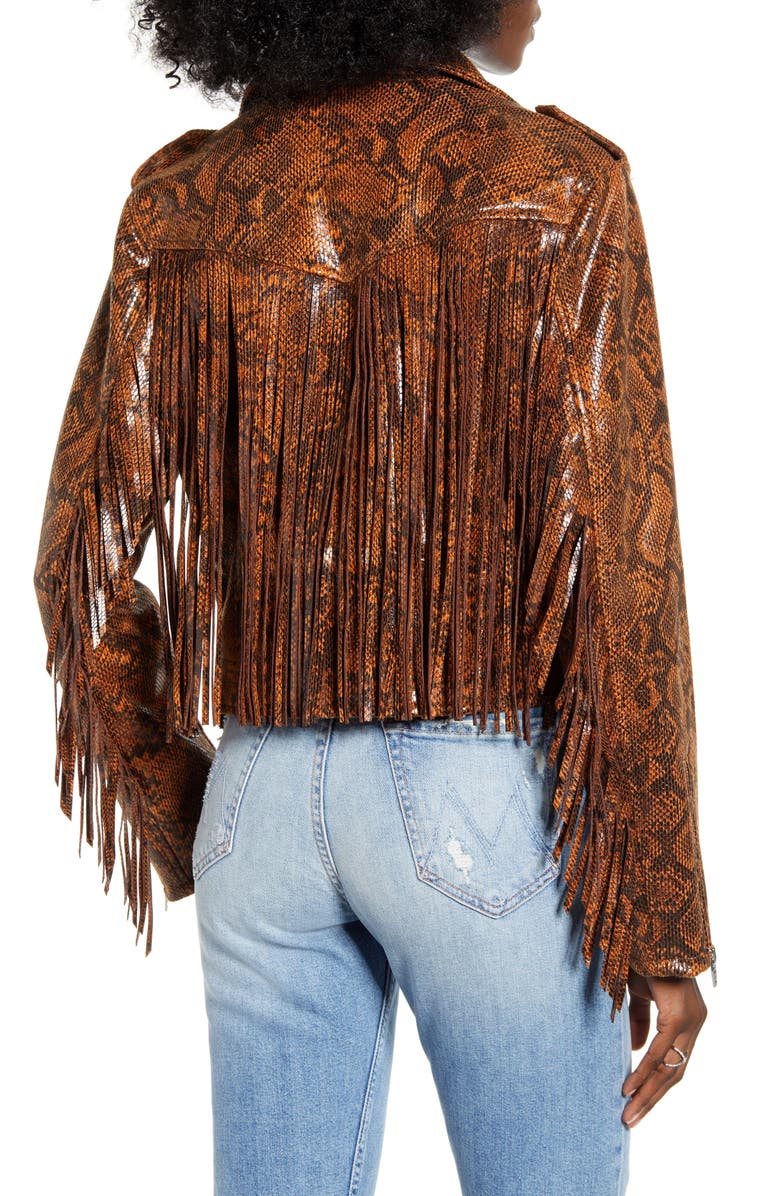 BLANKNYC Word of Mouth Snake Print Faux Leather Jacket | Nordstromrack