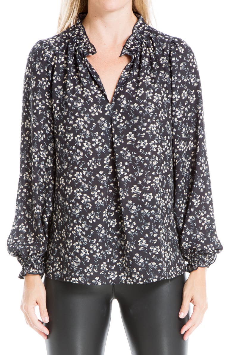 MAX STUDIO Long Sleeve Crepe Top | Nordstromrack