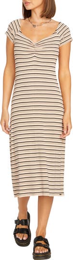 Volcom All Booed Up Stripe Midi Dress | Nordstrom
