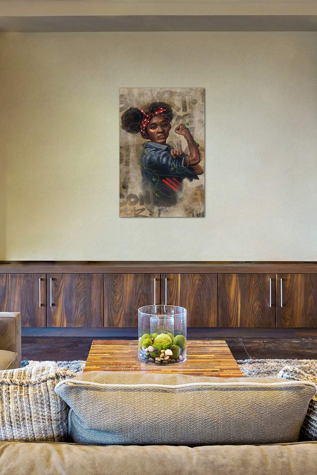 iCanvas Black Girl Strong by Chuck Styles Canvas Wall Art - 18" x 26 ...
