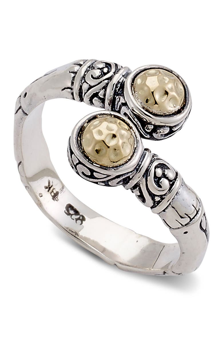 SAMUEL B. Sterling Silver & 18K Yellow Gold Hammered Bamboo Design ...