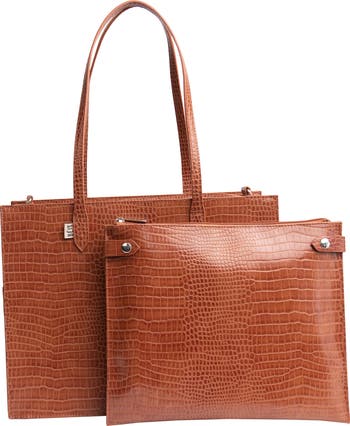 Béis Mini Work Croc Embossed Faux Leather Tote | Nordstromrack