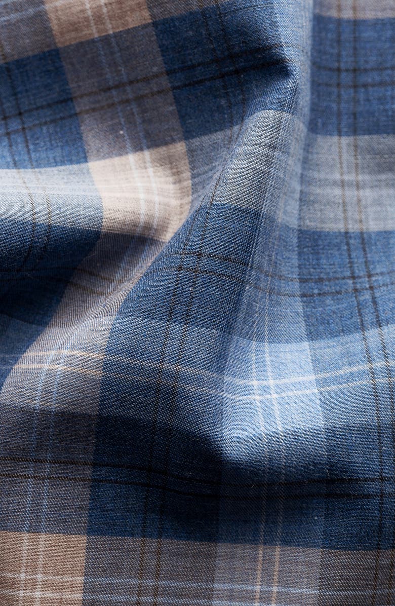 Eton Slim Fit Blue Plaid Mélange Button-Up Shirt | Nordstromrack