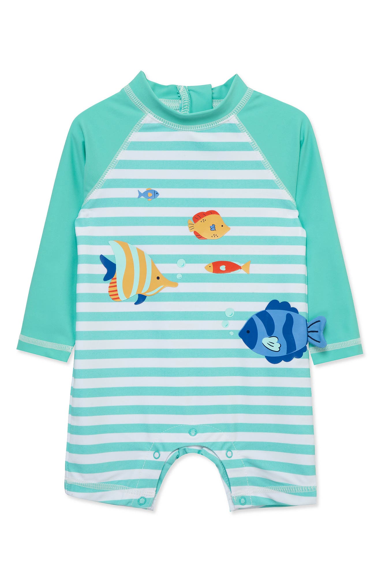 Little Me Fish Long Sleeve Rashguard Suit | Nordstromrack