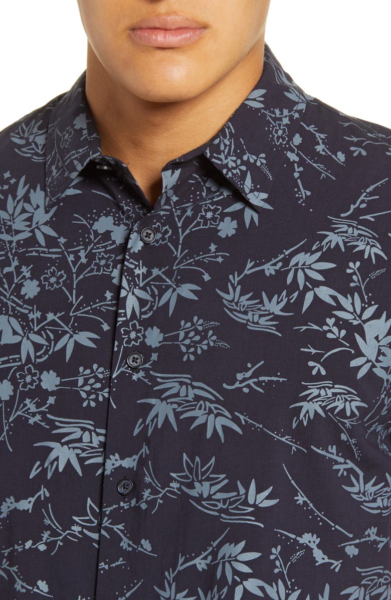 Vince Batik Slim Fit Floral Short Sleeve Button-Up Shirt | Nordstromrack