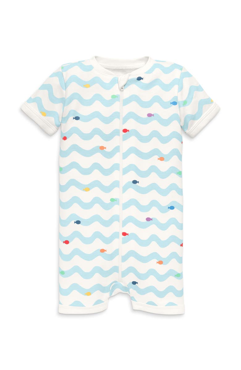 Primary Baby Organic Zip Shortie In Rainbow Fish | Nordstrom