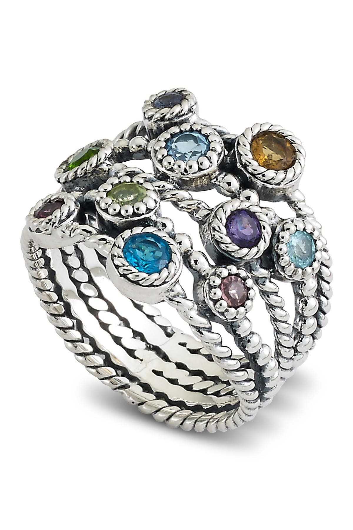 SAMUEL B. Sterling Silver Multi Gemstone Ring | Nordstromrack