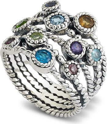 SAMUEL B. Sterling Silver Multi Gemstone Ring | Nordstromrack