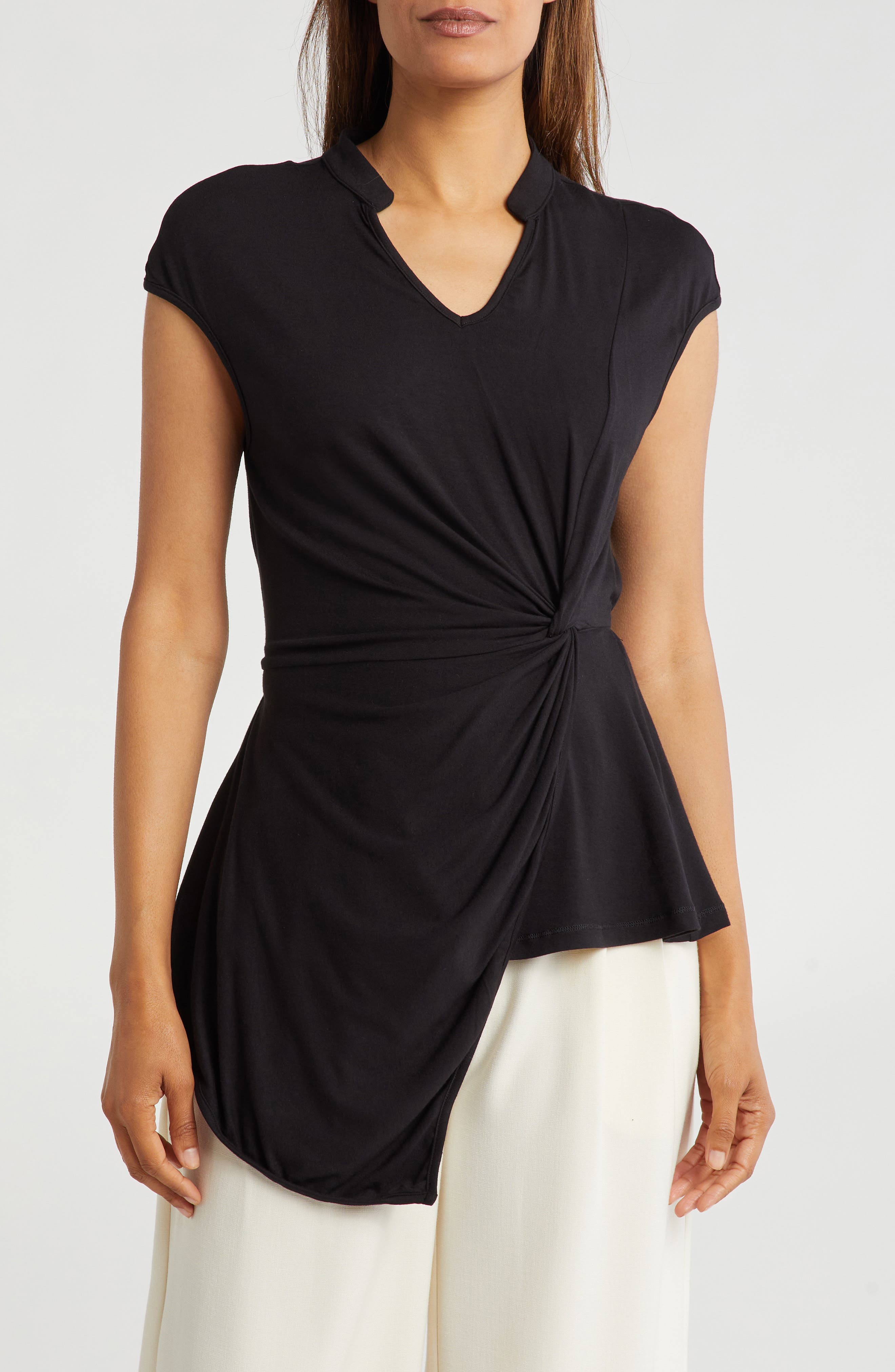 PATRIZIA LUCA Cap Sleeve Side Knot Top | Nordstromrack