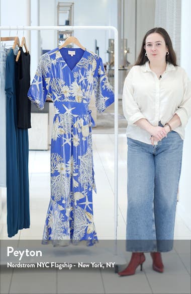 CIEBON Ariella Floral Print Side Tie Maxi Dress | Nordstromrack