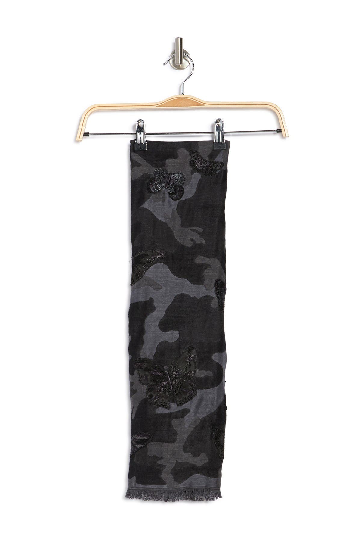 Valentino Embroidered Butterfly Camo Silk Scarf | Nordstromrack