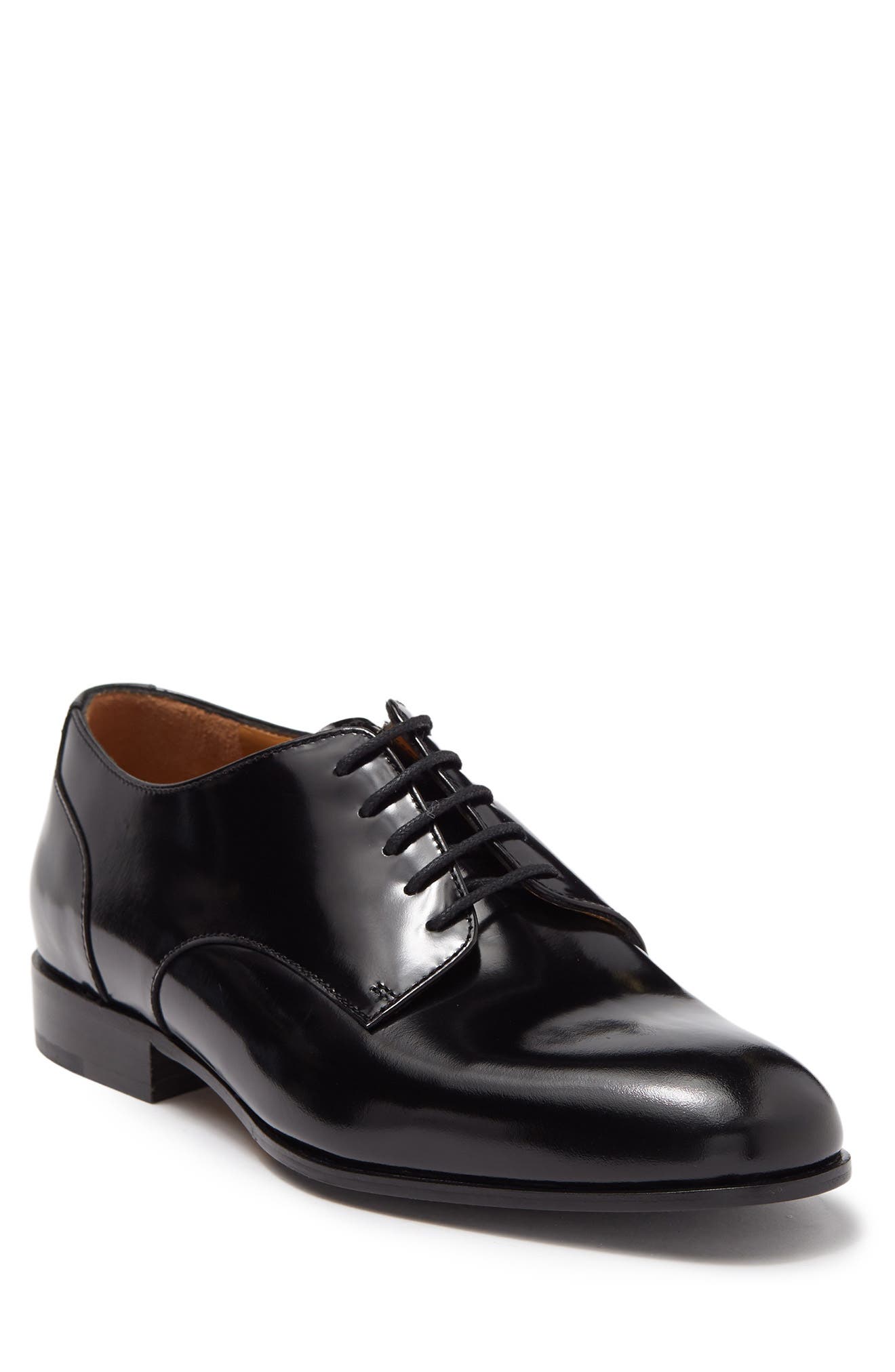 Valentino Garavani Valentino Plain Toe Patent Leather Derby (Men ...