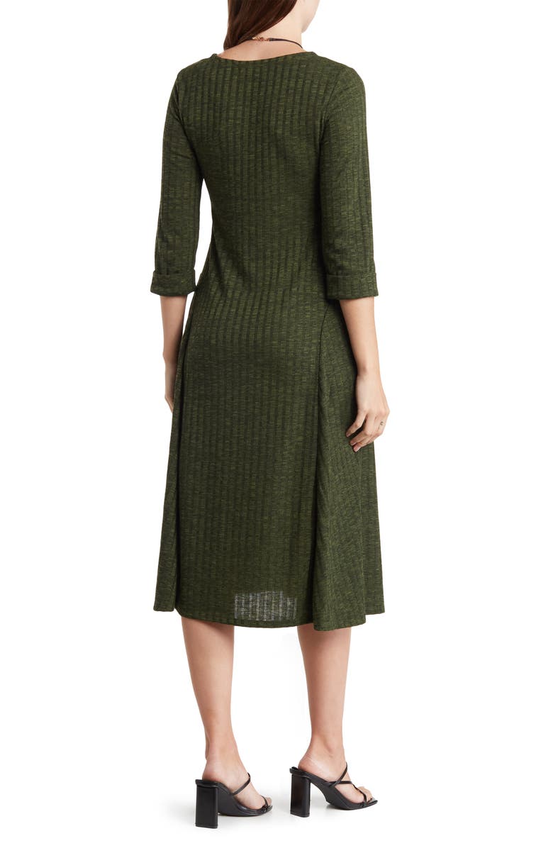 SANDRA DARREN Ribbed Fit & Flare Dress with Necklace | Nordstromrack