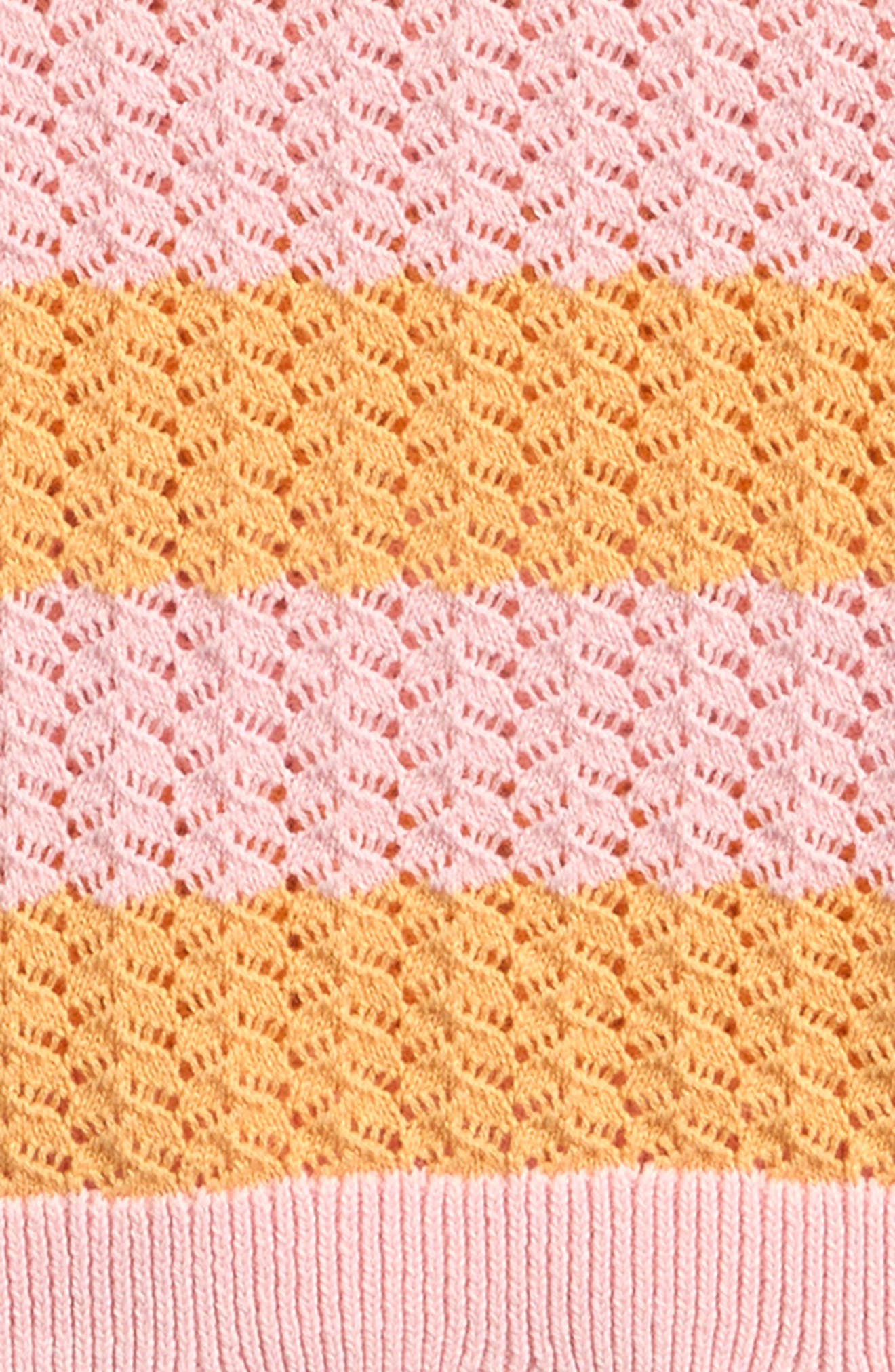 Tucker + Tate Kids' Stripe Pointelle Cotton Crop Sweater | Nordstromrack