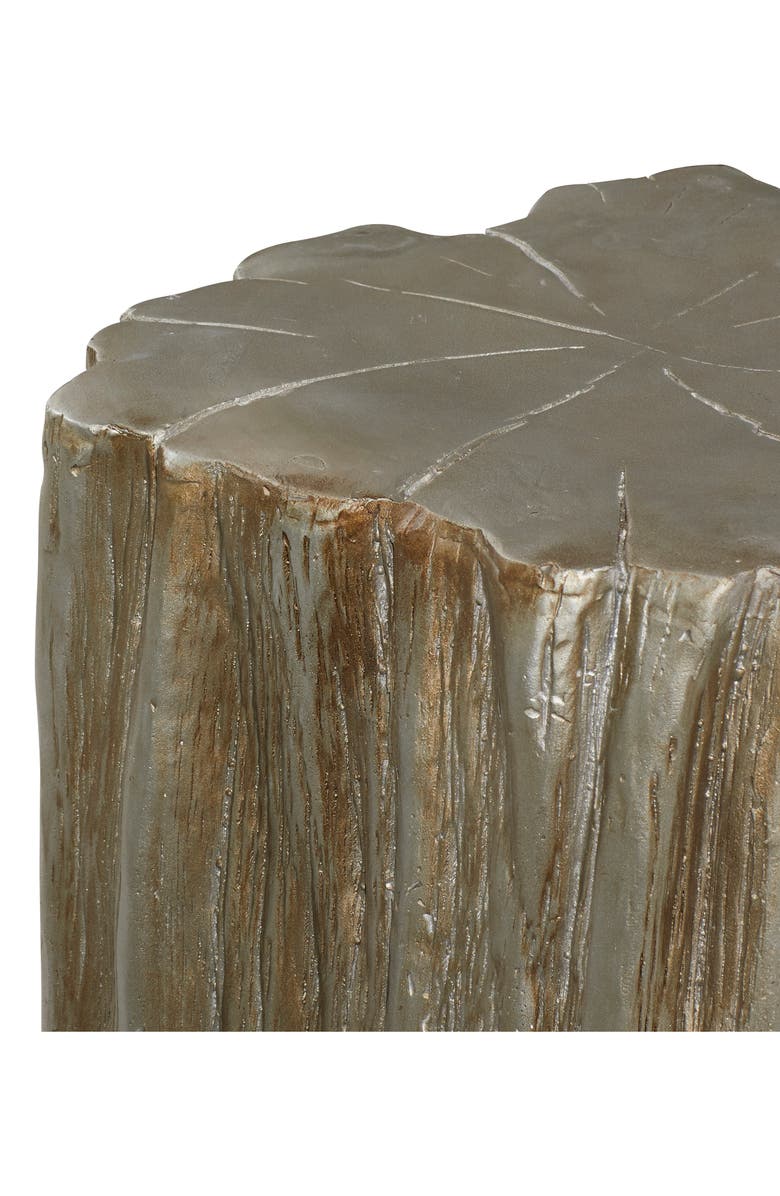 GINGER BIRCH STUDIO Silvertone Fiberglass Tree Trunk Accent Table ...