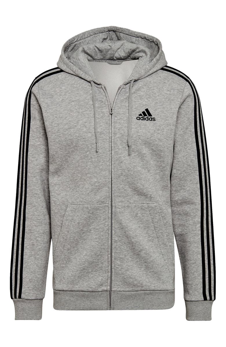 adidas Essentials Fleece 2-Stripe Full Zip Hoodie | Nordstromrack