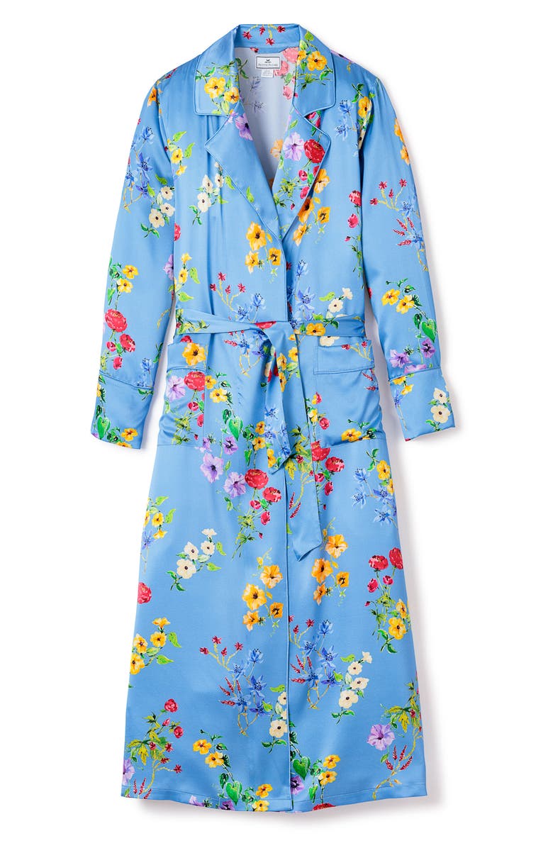 Petite Plume Brilliant Botani Mulberry Silk Robe | Nordstrom