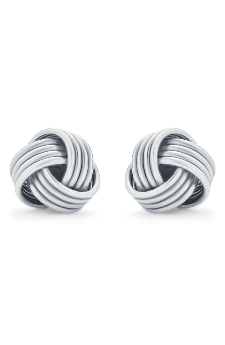 BLING JEWELRY Rose Gold Plated Sterling Silver Knot Stud Earrings ...