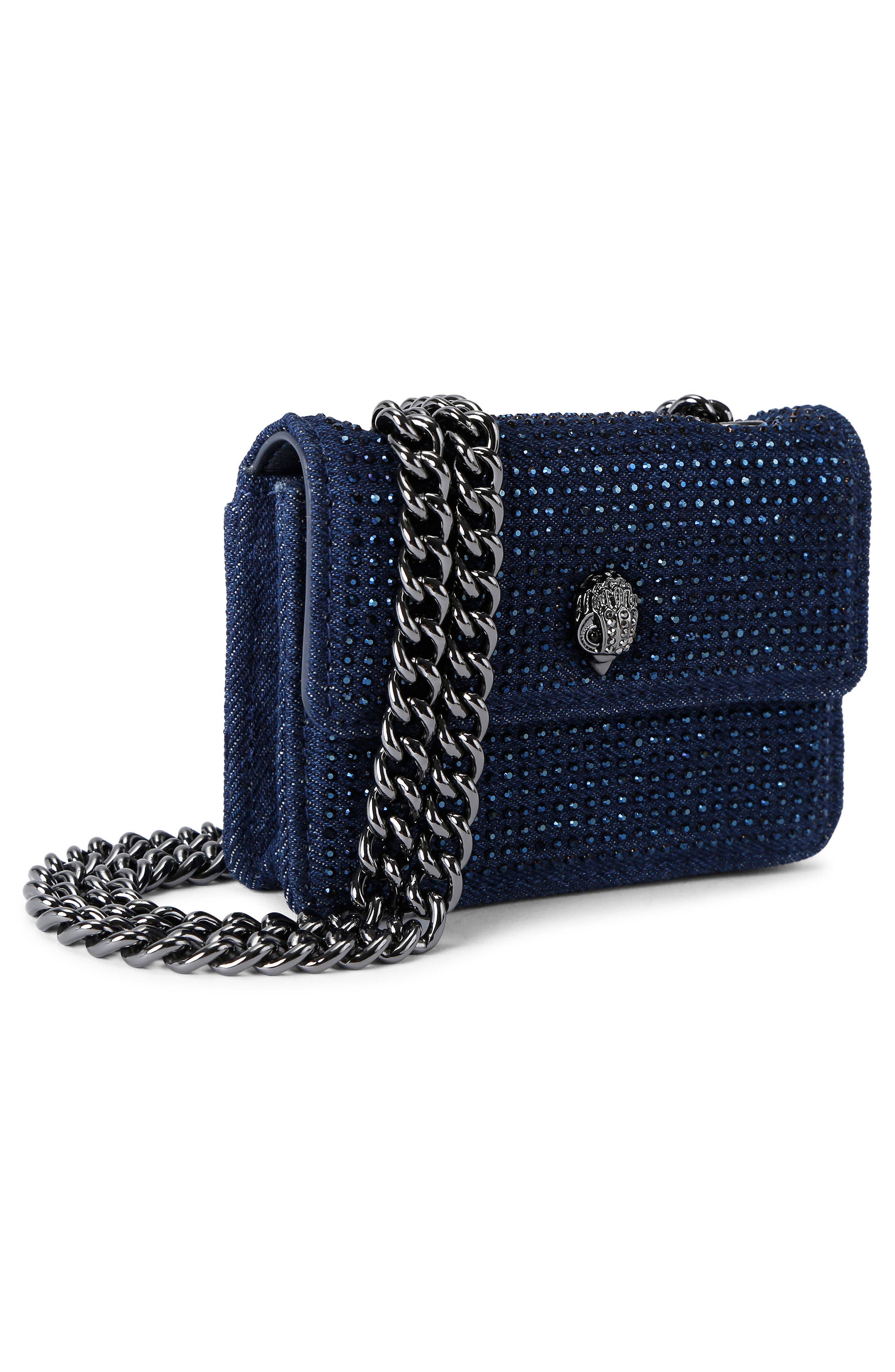 Kurt Geiger London Micro Kensington Embellished Denim Crossbody Bag ...