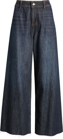 Ashley Mason Raw Hem Ankle Wide Leg Jeans | Nordstrom Ashley Mason Raw Hem Ankle Wide Leg Jeans | Nordstrom