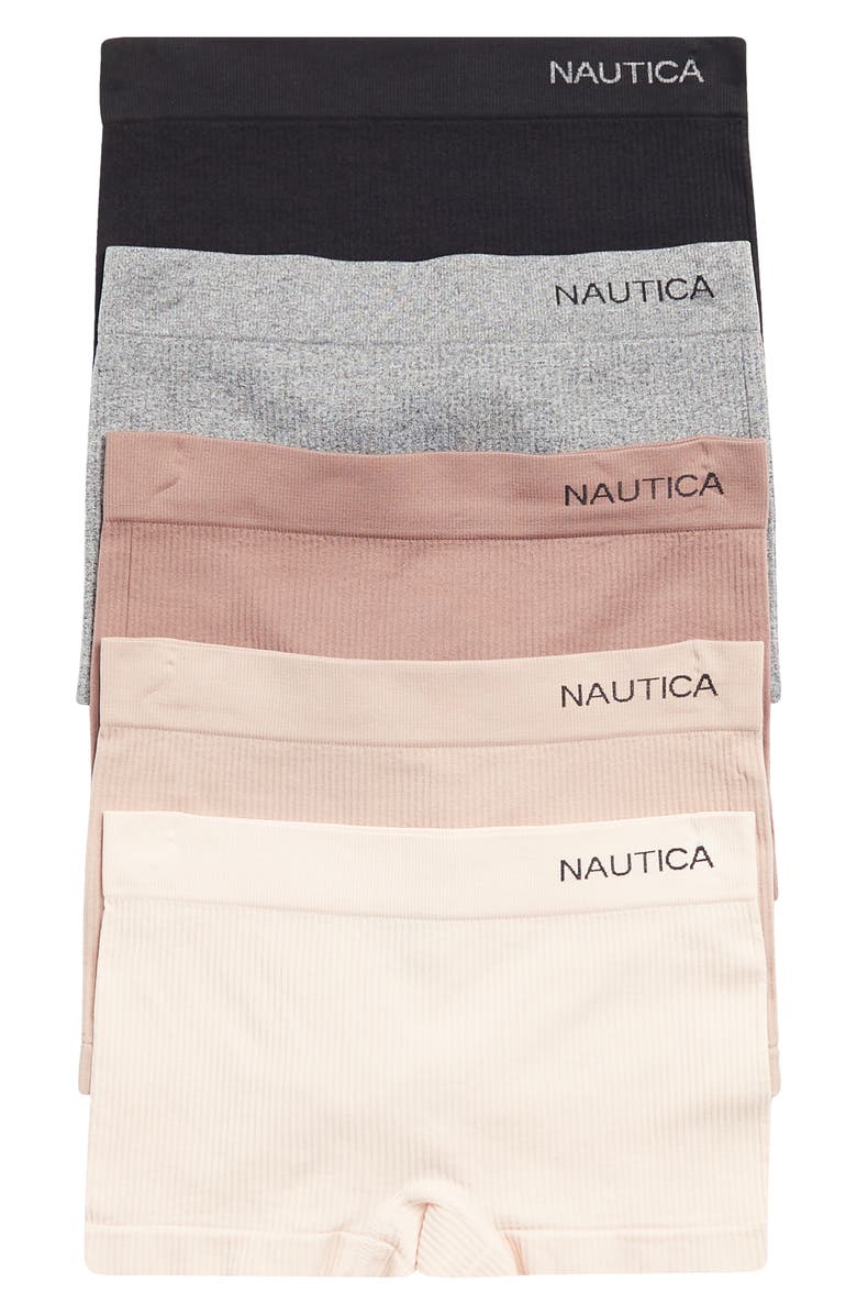 Nautica Seamless 5-Pack Assorted Ribbed Jacquard Boyshorts | Nordstromrack