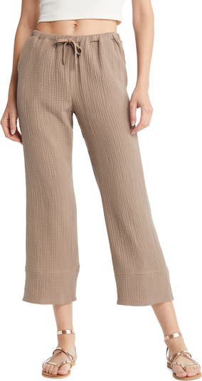 Splendid Addie Crop Wide Leg Cotton Gauze Pants | Nordstrom