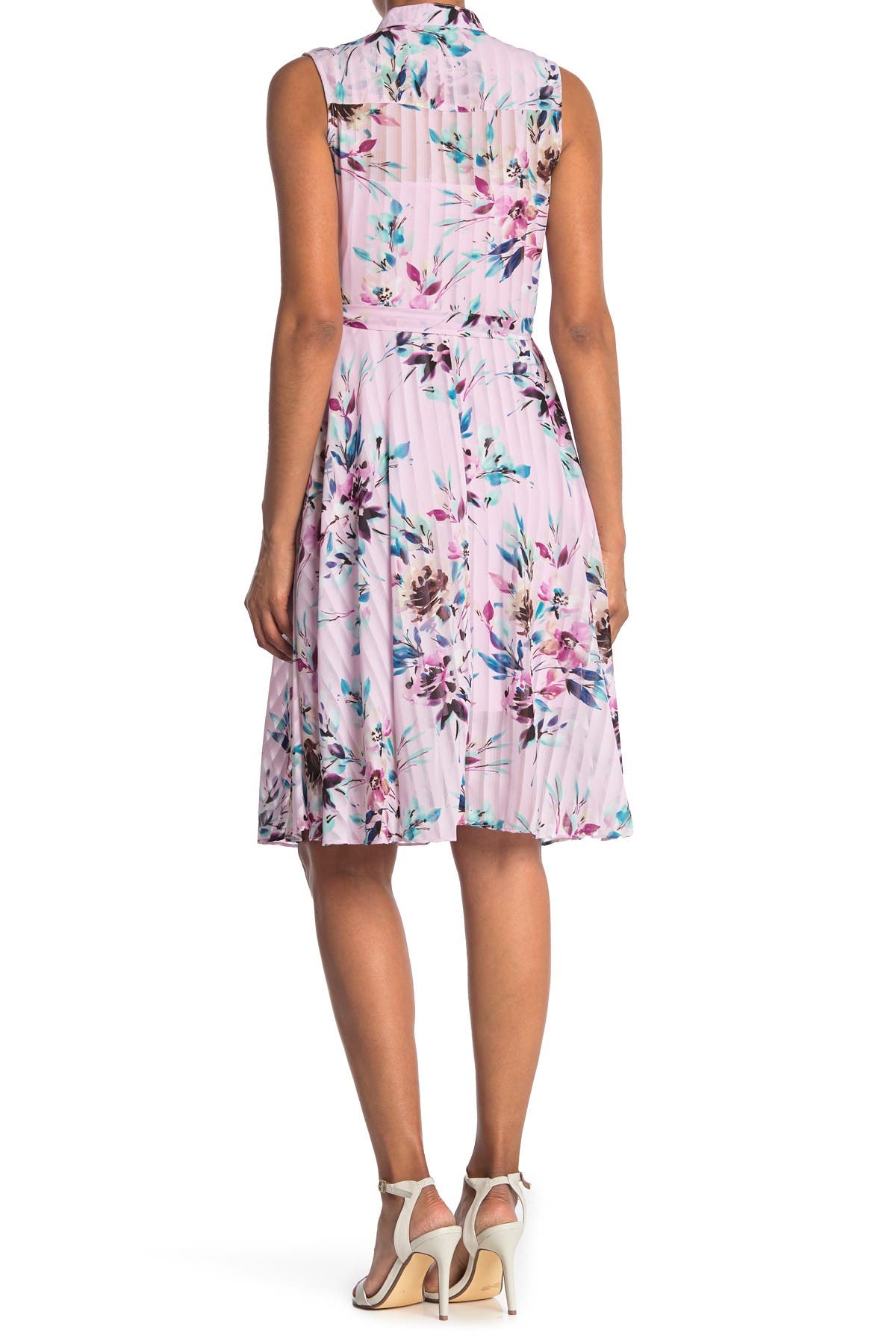 NANETTE NANETTE FOOTWR Floral Pintuck Waist Tie Dress | Nordstromrack