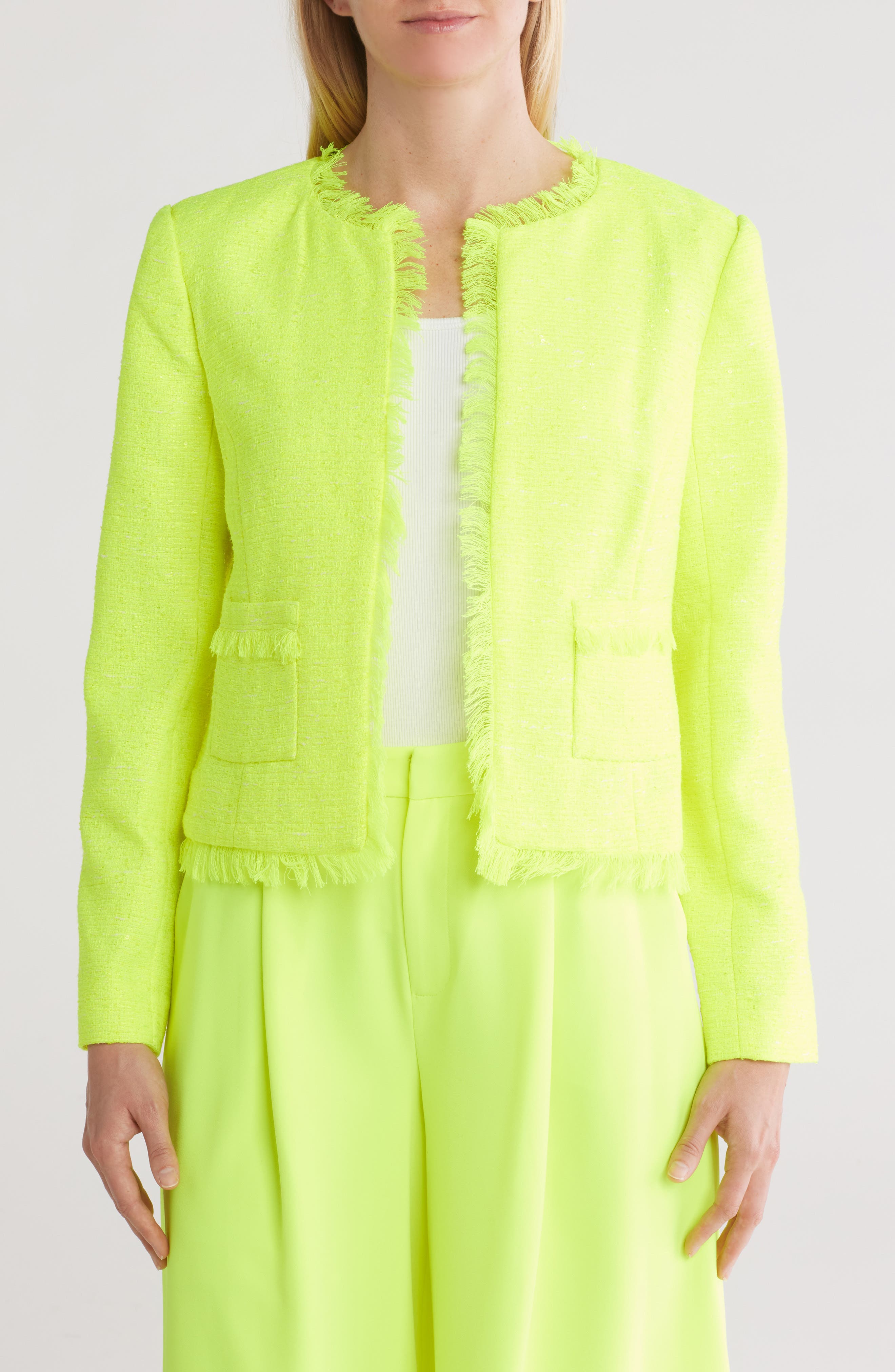 L'AGENCE Angelina Neon Tweed Jacket | Nordstromrack