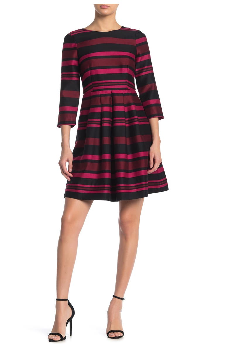 Draper James Striped 3/4 Sleeve Fit & Flare Dress | Nordstromrack